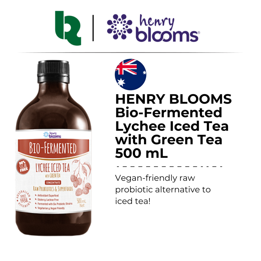 HENRY BLOOMS Bio-Fermented Lychee Iced Tea with Green Tea 500 mL ...