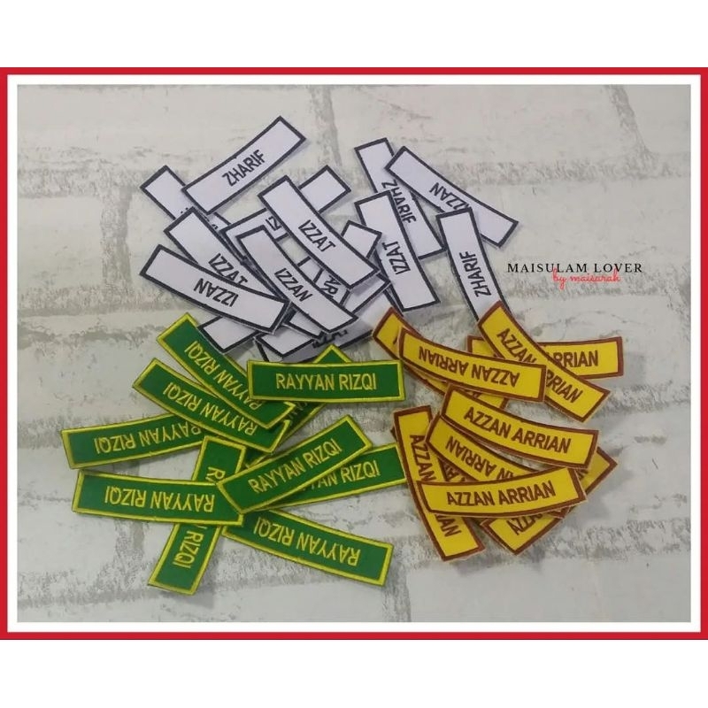 Tanda Nama Sulam/Tag Nama Sekolah | Shopee Malaysia