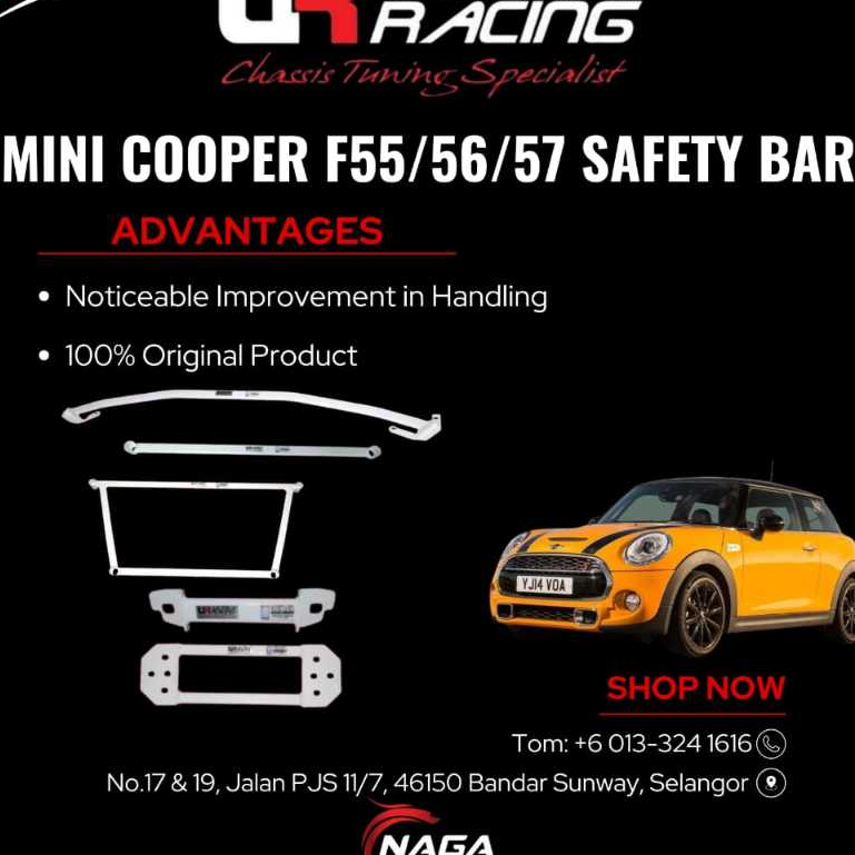 ULTRA RACING SAFETY BAR MINI COOPER F55/F56/F57 FRONT STRUT/ENGINE BAR ...