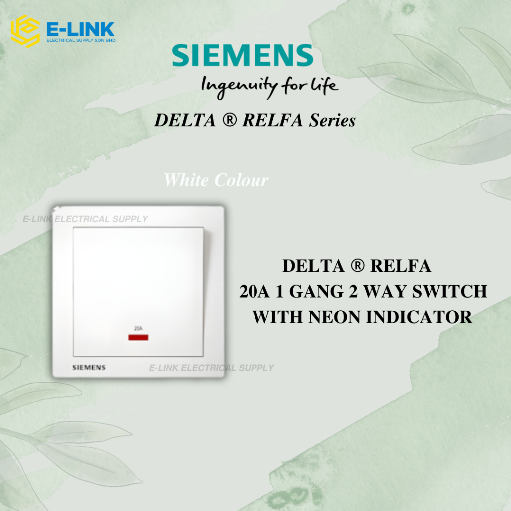 [SIRIM] SIEMENS DELTA® RELFA 20A 1 GANG 2 WAY SWITCH W NEON INDICATOR 开关插座 | Shopee Malaysia