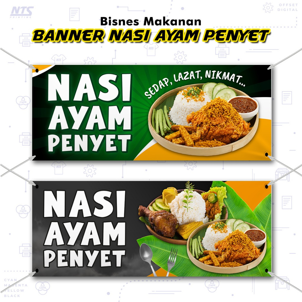 READY DESIGN BANNER NASI AYAM PENYET - PENIAGA KEDAI / GERAI / MAKANAN ...