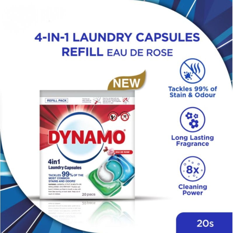 DYNAMO 4 IN 1 LAUNDRY CAPSULES REFILL ASSORTED (10ml X 20pcs) | Shopee ...
