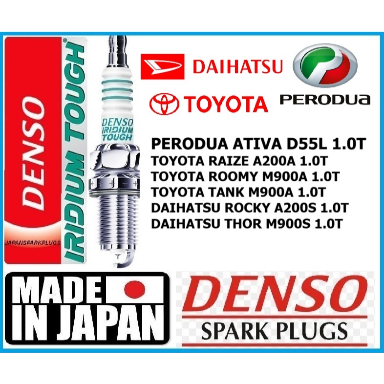 100% ORIGINAL🎌 DENSO Iridium Tough spark plug Perodua Ativa 1.0 turbo ...