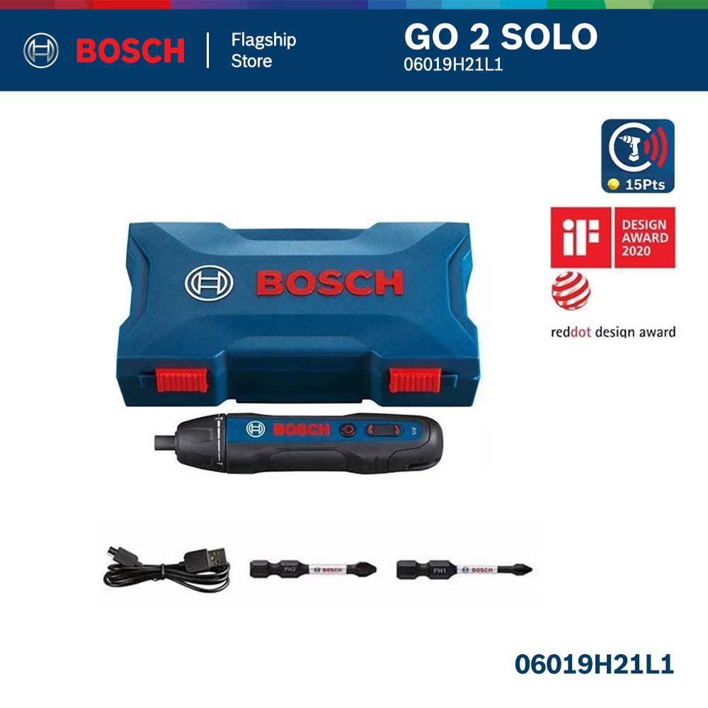 BOSCH GO 2 SOLO Smart Screwdriver with 2pcs Screwdriver Bits + Micro ...