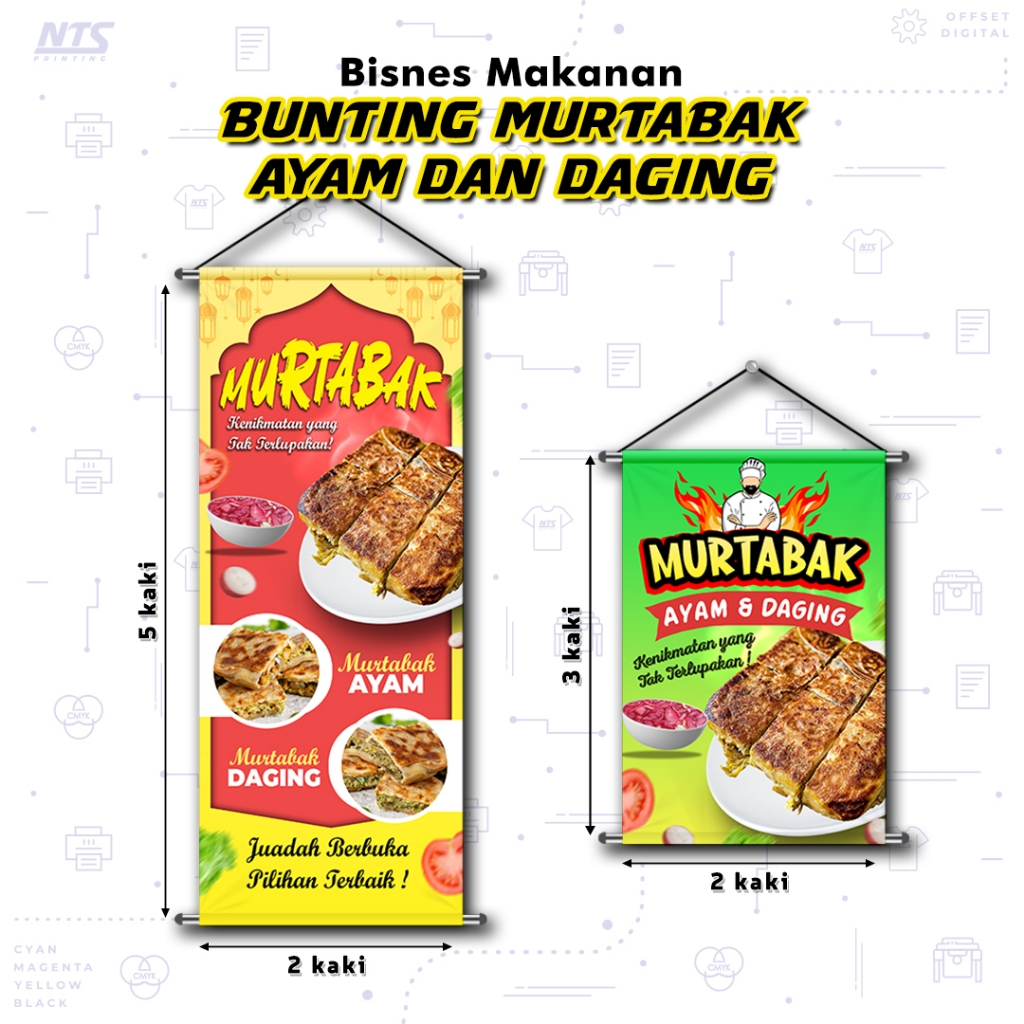 🔥READY DESIGN🔥 Bunting Murtabak Ayam Daging - Kalis Air / Lasak ...