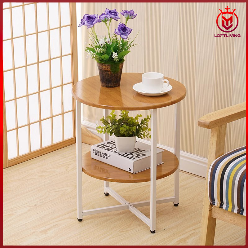 LOFT-Nordic Bed Side Table Coffee&Tea Table Small Round Side Table ...