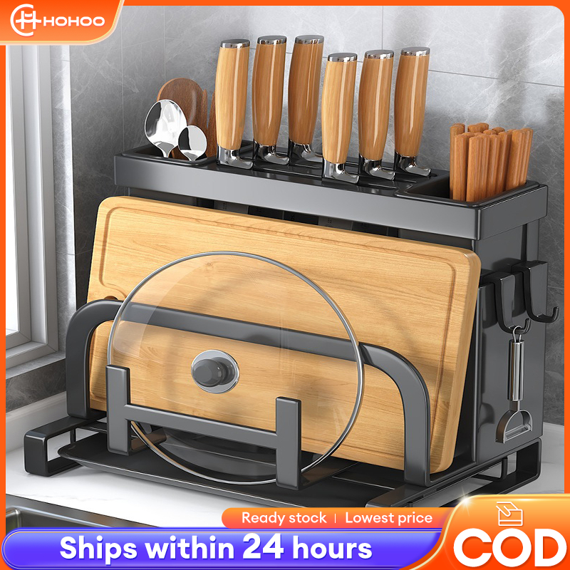 Stainless Steel Kitchen Rack Knife Holder Chopping Board Holder Kitchen ...