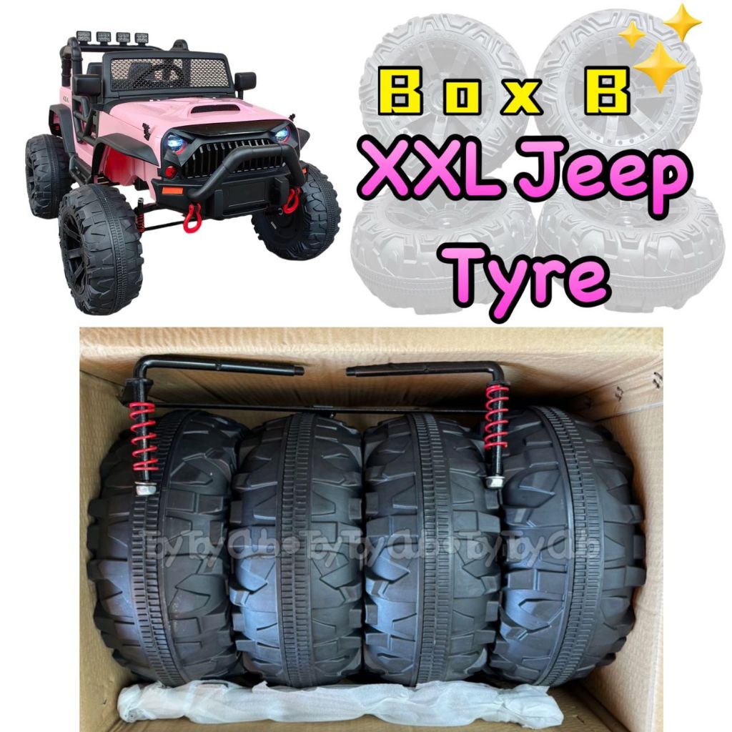 BOX B (spilt order list) KIDS RIDE ON ELETRIC JEEP TYRE 4PCS WITH AXLE ...