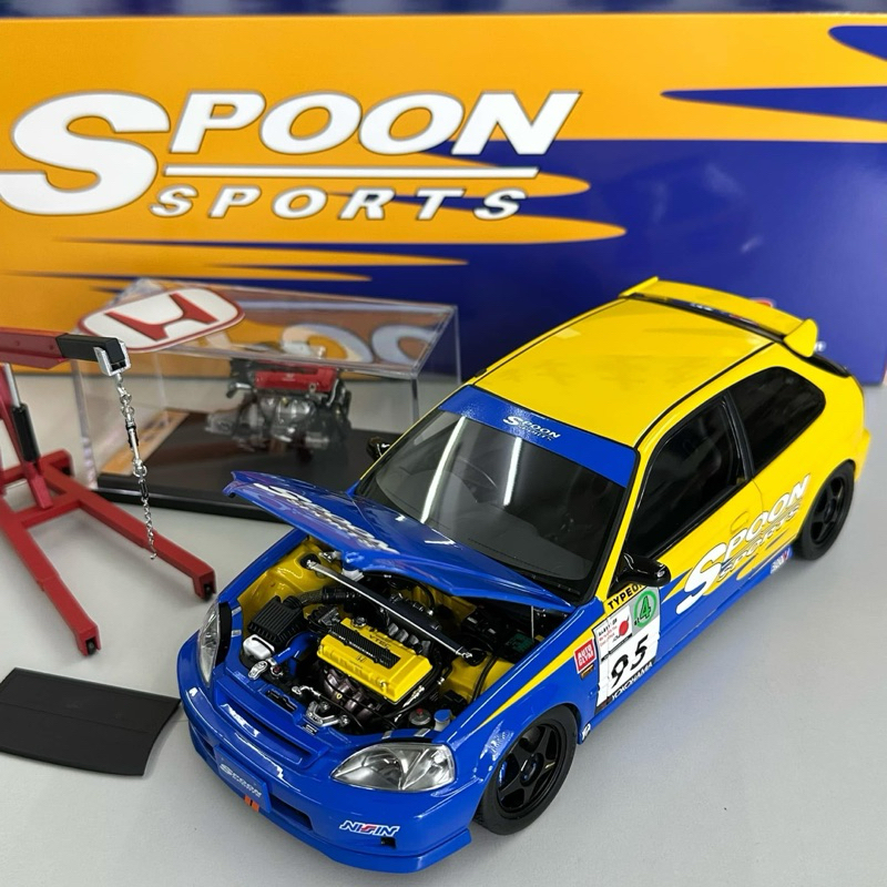 MotorHelix 1:18 Scale Honda Civic EK9 Spoon Diecast Kereta Model Car ...