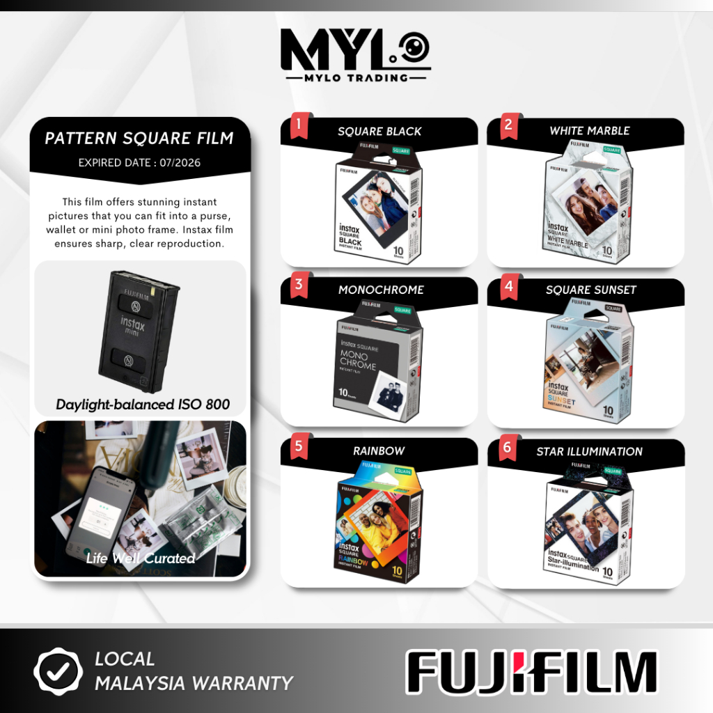 Fujifilm Instax Square Film Instant Camera For Instax Square SQ1 ...