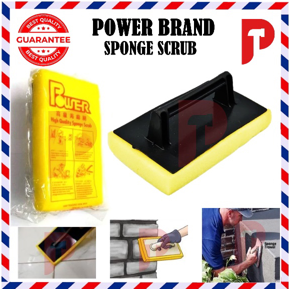 POWER BRAND Yellow Sponge Scrub Trowel with Handle 🔥 Ready Stocks 🔥 ...
