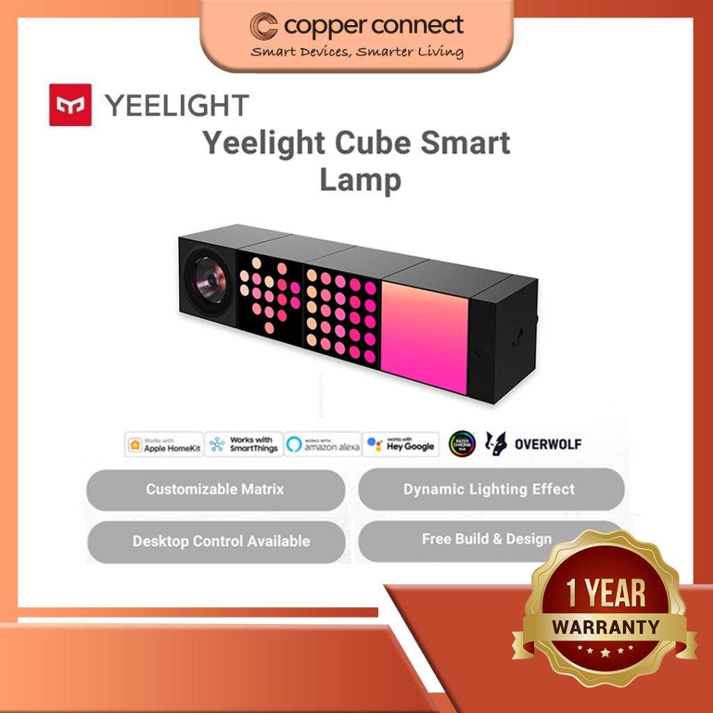 Yeelight Cube Smart Lamp | Gaming Music Rgb Customizable Matrix Art | Free Design And Build ...