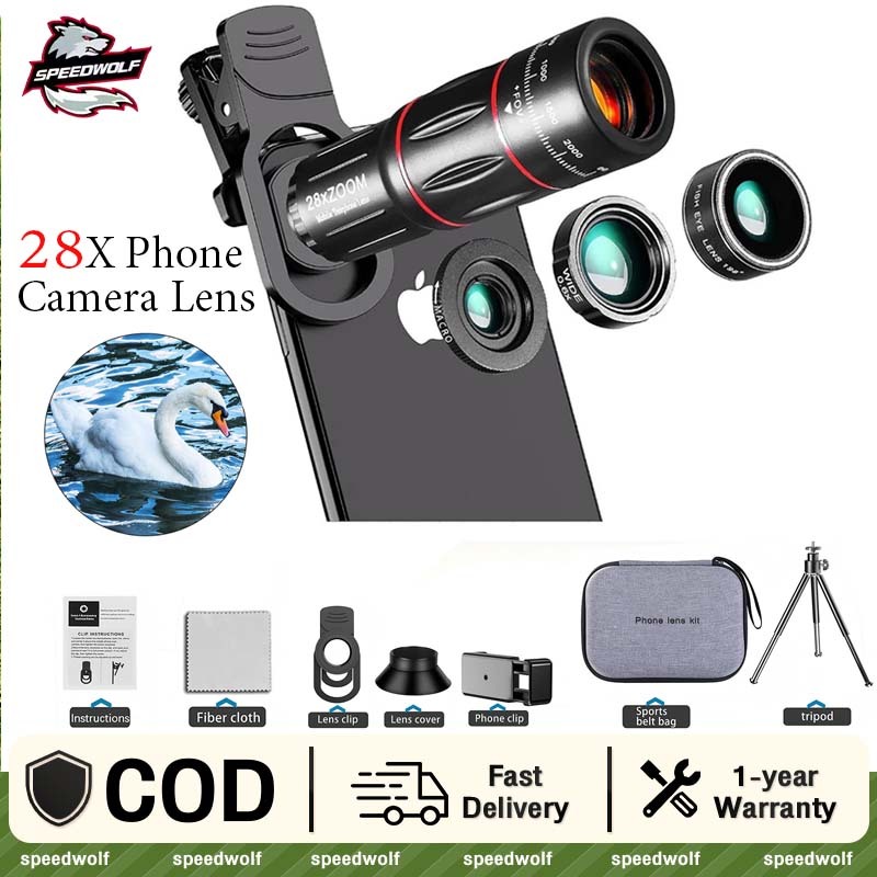🔥Ready Stock🔥HD Phone Camera Lens Kit 28X Telephoto Zoom Wide-angle ...