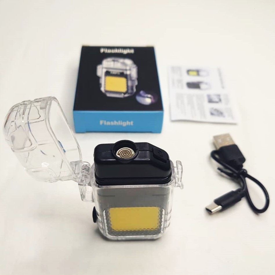 Dual Arc Lighter with LED Flashlight 2 in 1 Plasma Lighter USB ...