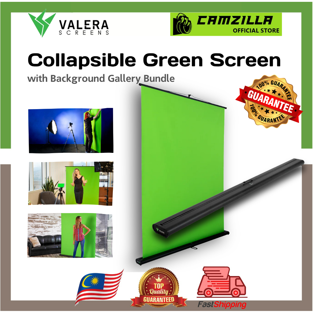 VAMOS Pull Up Protable Collapsible Green Screen Green Backdrop ...