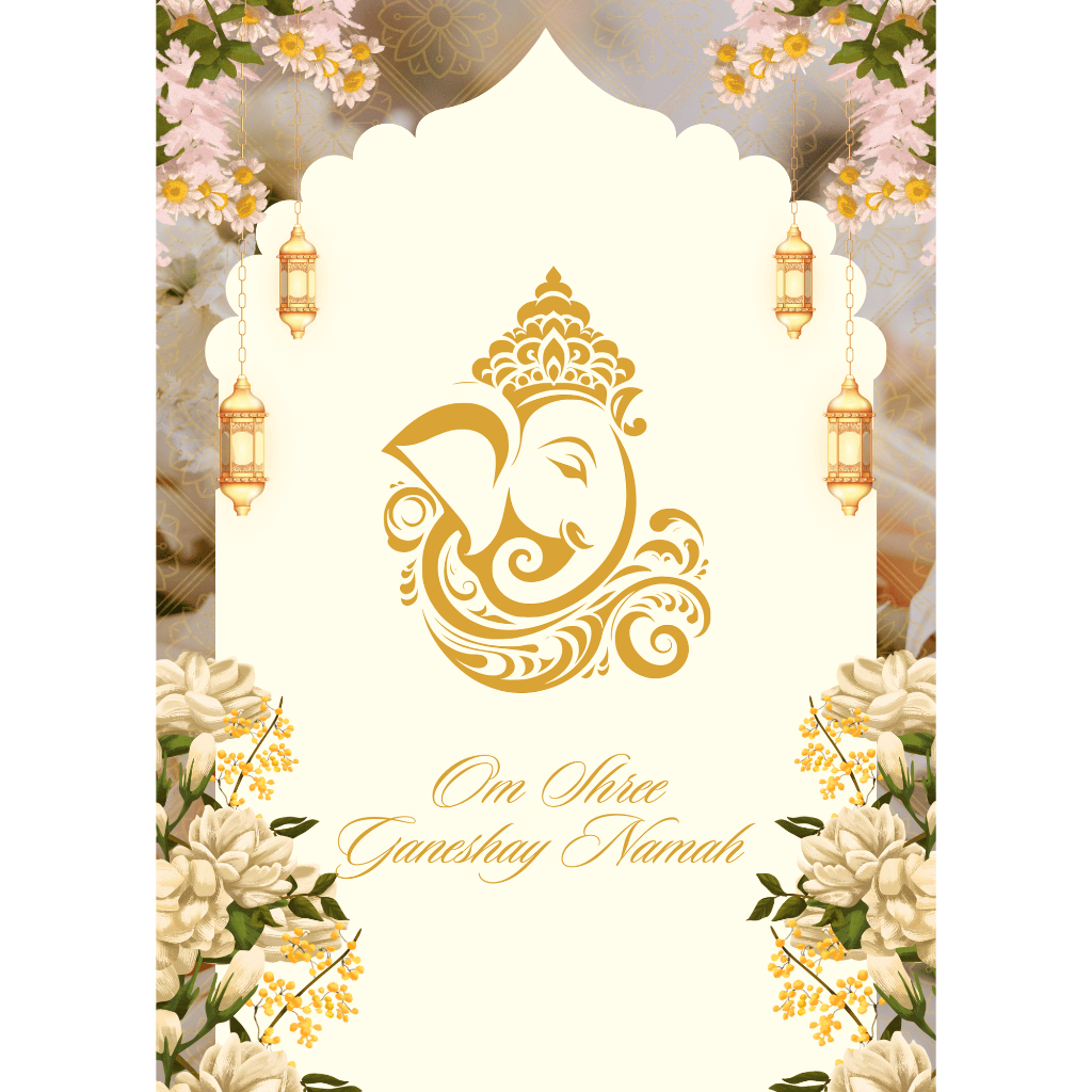 Golden Ganesh Invitation Template | Shopee Malaysia