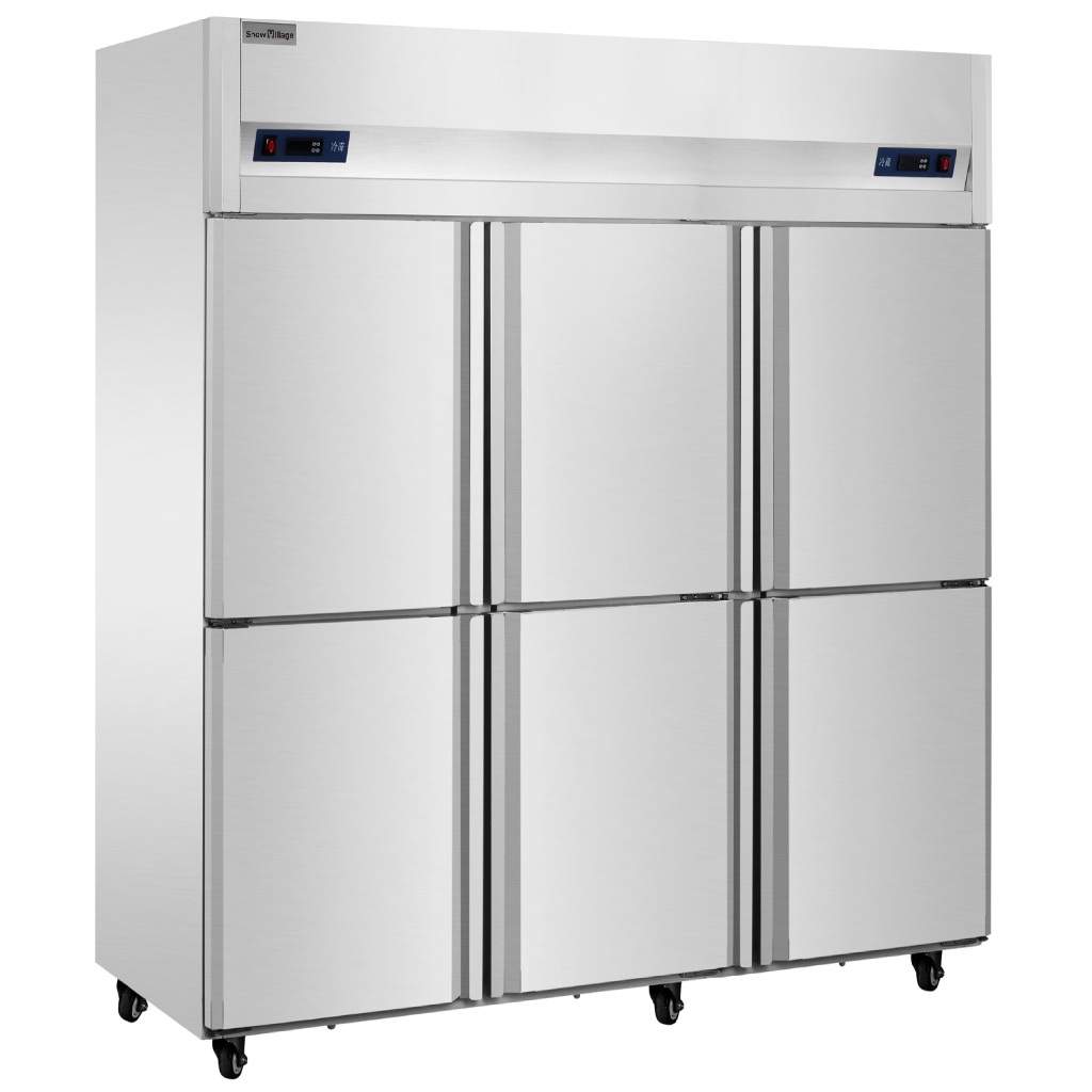 SnowVillage 1430L Upright 6-Door Chiller Freezer| Stainless Steel| Air ...