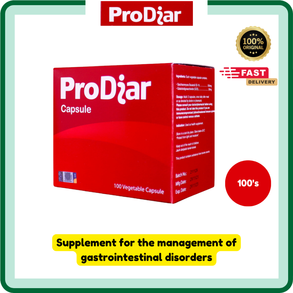 ProDiar Capsule | 100 Vegetable Capsule | EXP: 05/26 | Health ...