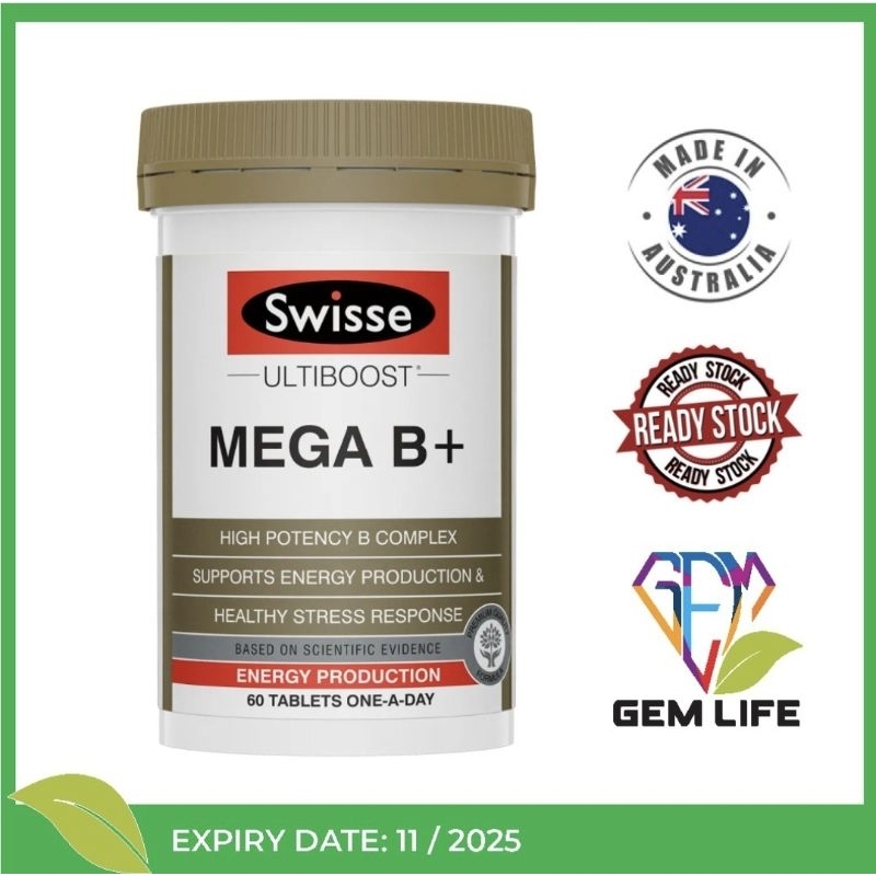 Swisse Ultiboost Mega B+ 60 Tablets (Expiry Date: Nov 2025) | Shopee ...