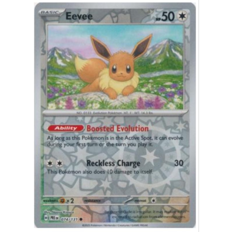 Pokemon Card TCG Prismatic Evolution 074/131 Eevee (Reverse Holo ...