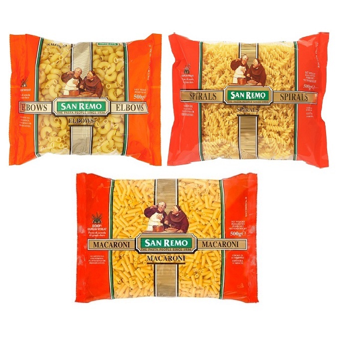 San Remo Pasta / Macaroni – Elbows, Macaroni, Bowties, Penne & Small ...