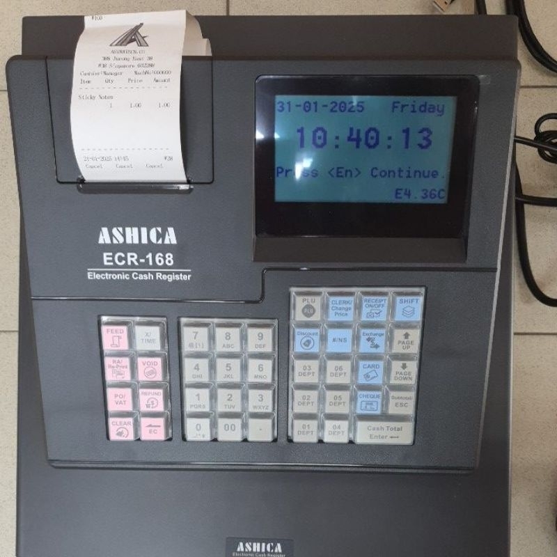 Mesin Daftar Tunai Cash Register Ashica ECR-168 cashier machine mesin ...