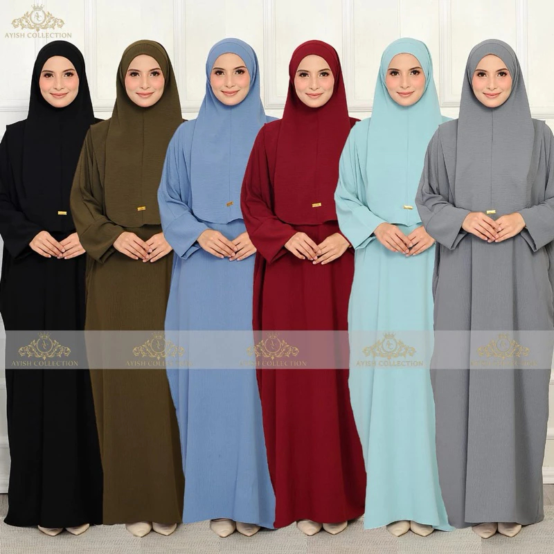 Kaftan Abaya Mecca by Rumaisa Collection Cey Ironless Baju | Shopee Malaysia