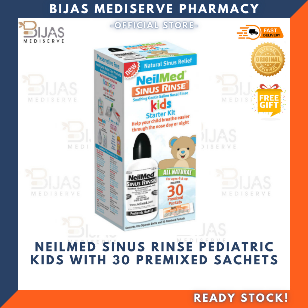 NEILMED SINUS RINSE NASAL WASH PAEDIATRIC STARTER KIT 30'S [EXP: 05/ ...