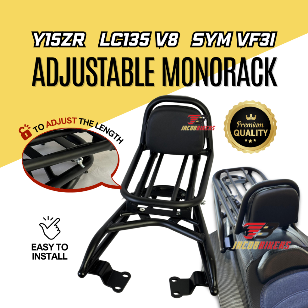 YAMAHA Y15ZR LC135 V8 SYM VF3i Adjustable Monorack Delivery Bag Rack ...