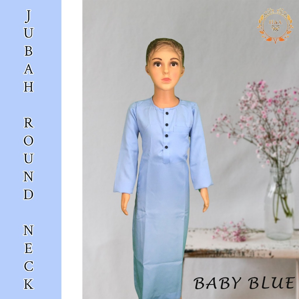 Jubah Round Neck Budak Jubah Kids Jubah Lelaki Budak soft comocrepe ...