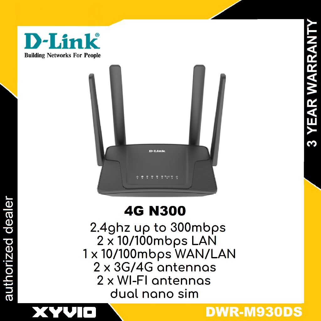 D-LINK DWR-M930DS 4G LTE Wireless Dual Sim Card WiFi Router Support all ...