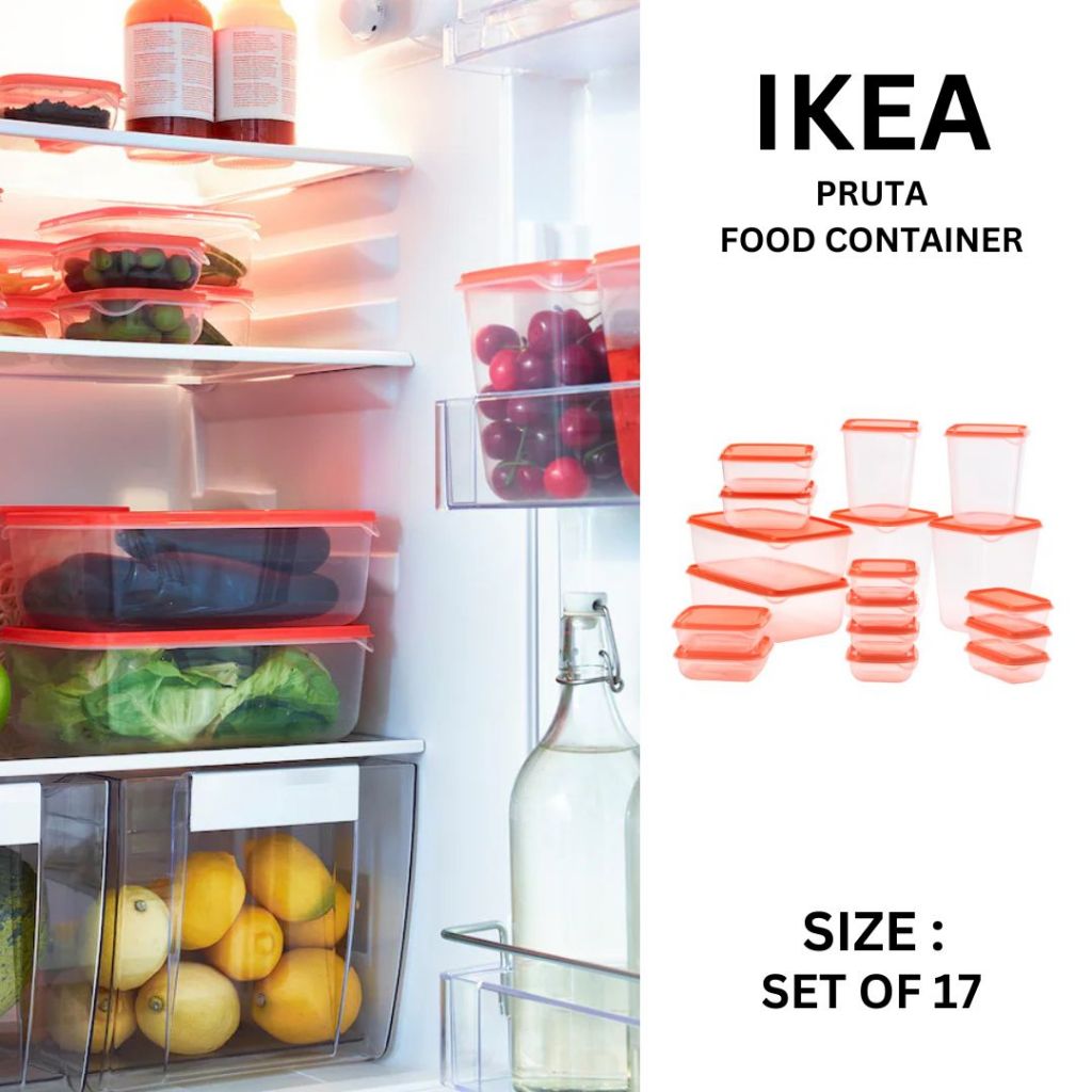 IKEA PRUTA Food Container ( Set Of 17 ) | Shopee Malaysia