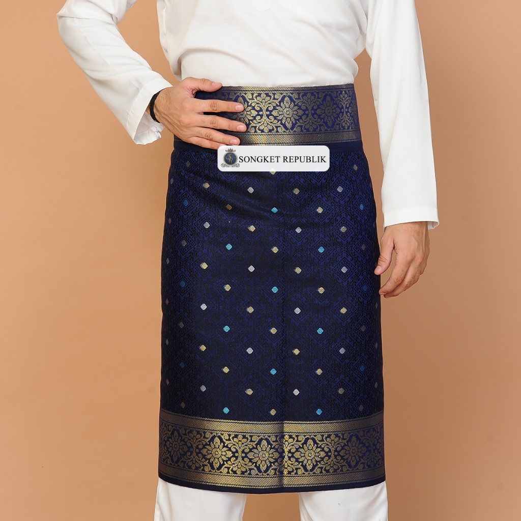 Songket Republik Sampin Diamond Klasik Exclusive Bunga Tabur Black Gold ...