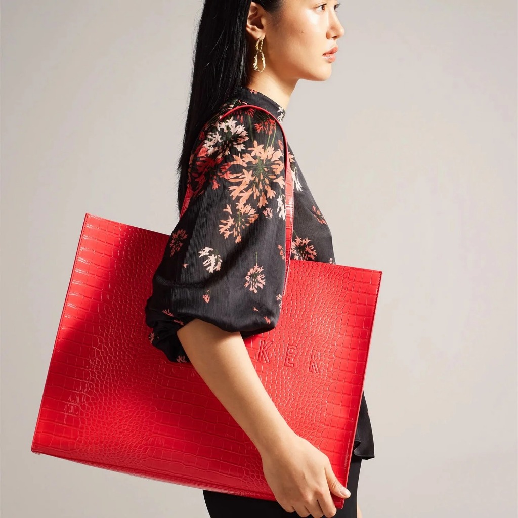 TED BAKER LONDON ALLICON Croc Effect Extra Large Icon Bag | Shopee Malaysia
