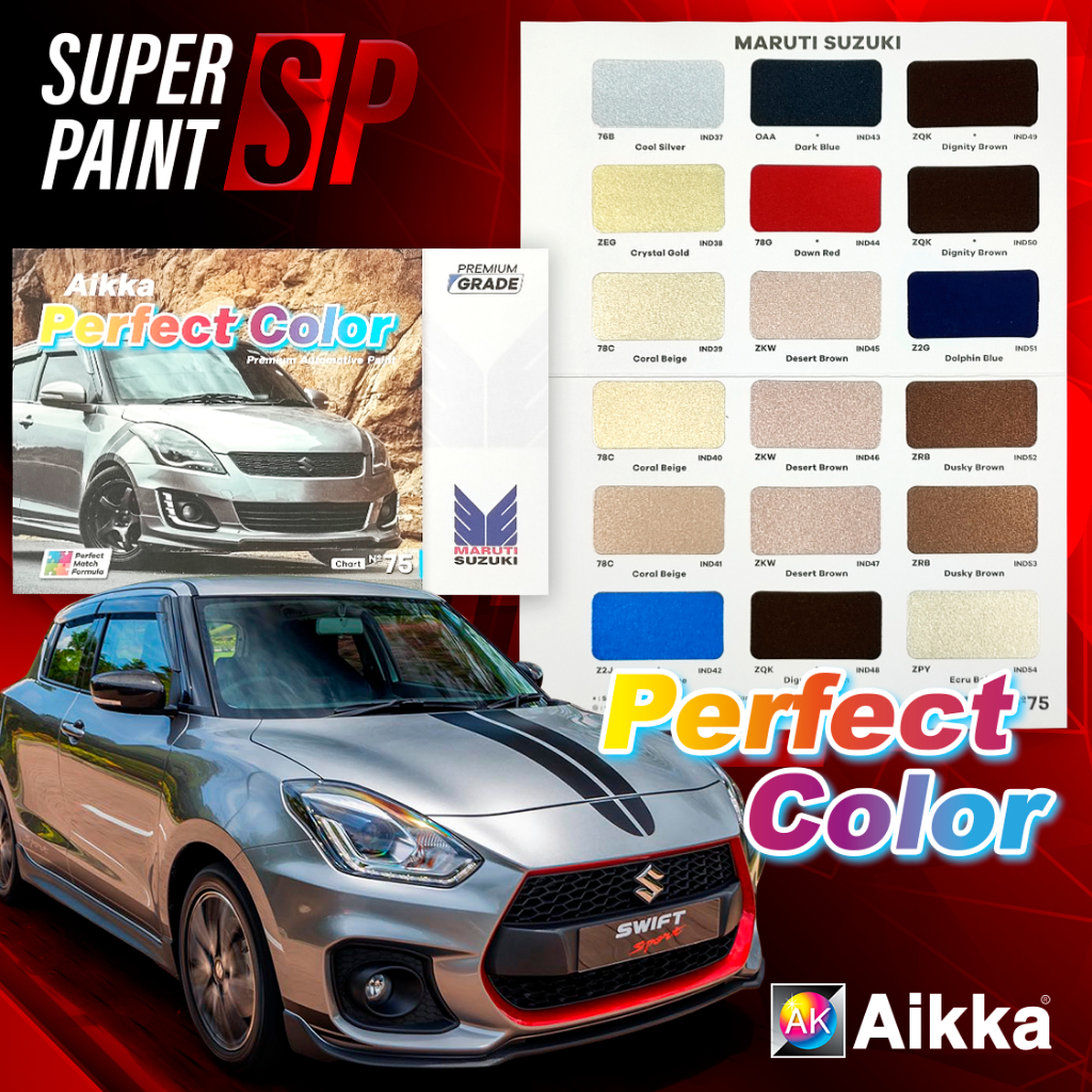 Aikka Perfect Color Chart No75 MARUTI SUZUKI Original 2K Paint Touch Up ...