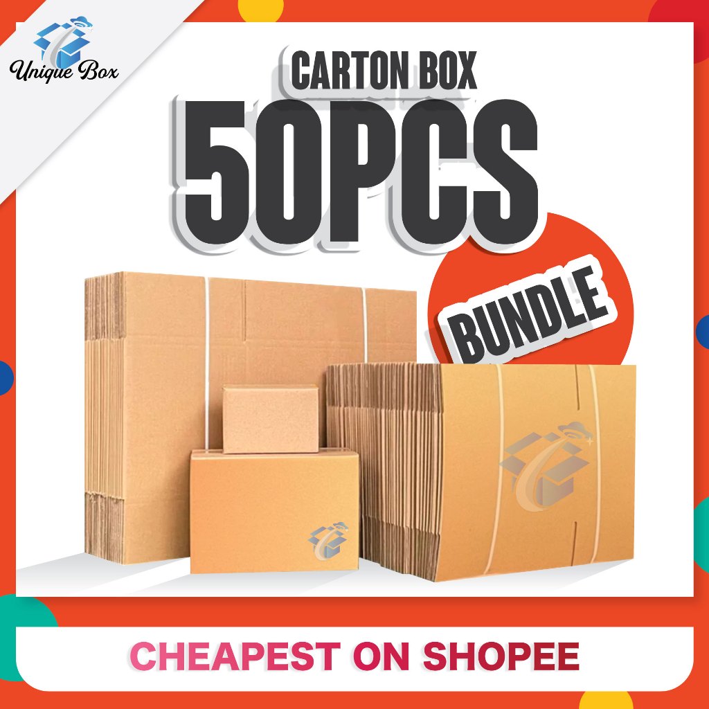 UNIQUEBOX 50PCS Kotak Carton Box Paper Box Small Box Packing Box Parcel ...