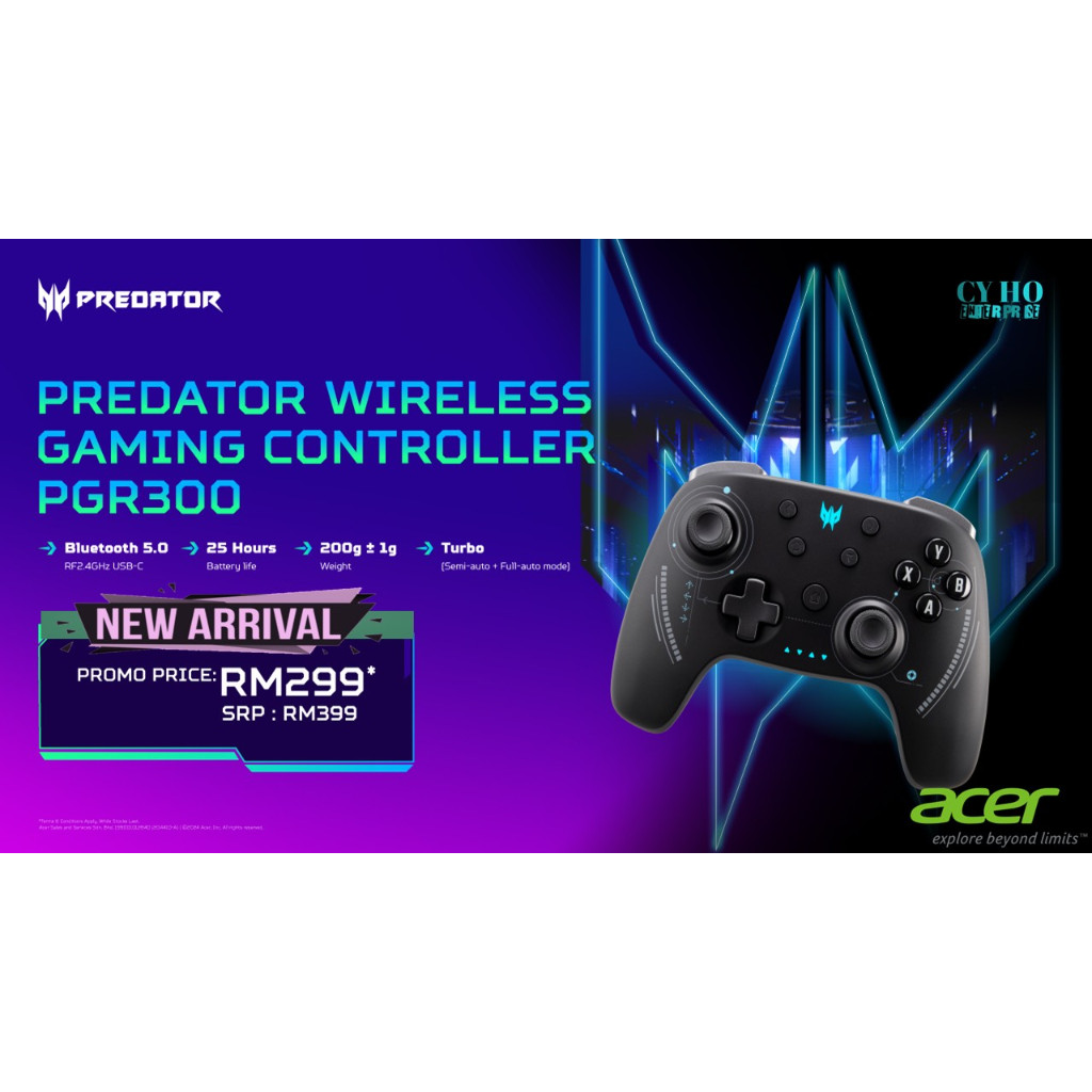 Acer Predator Wireless Gaming Controller Black - MODEL:-PGR300 (Retail ...