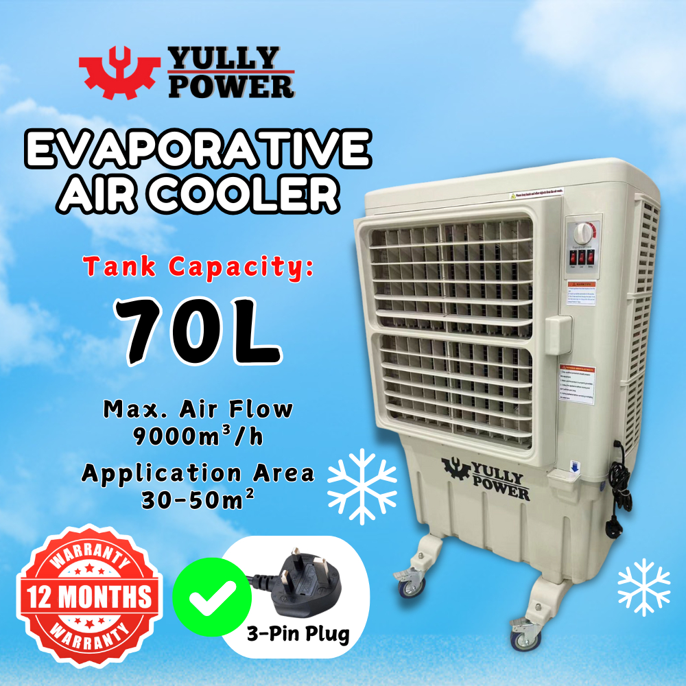 YULLY POWER 70L Tank Evaporative Air Cooler 9000m3/hr Air Flow | Shopee ...