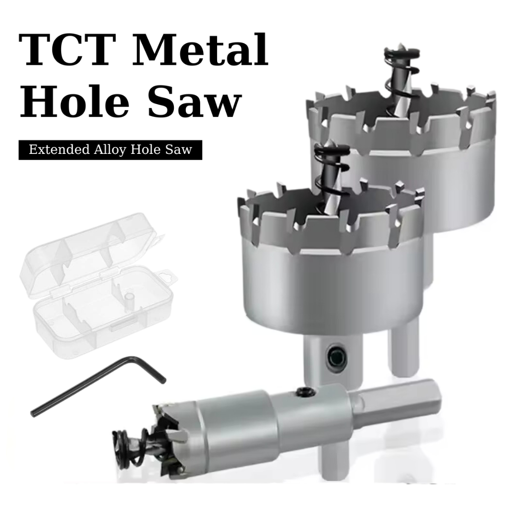 TCT Metal Hole Saw Drill Bit Heavy Duty Tungsten Carbide Tipped Hole Cutter for Stainless Steel ...