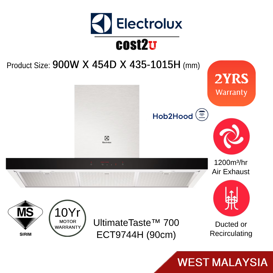 [New] Electrolux 90cm UltimateTaste™ 700 Chimney Kitchen Hood ...