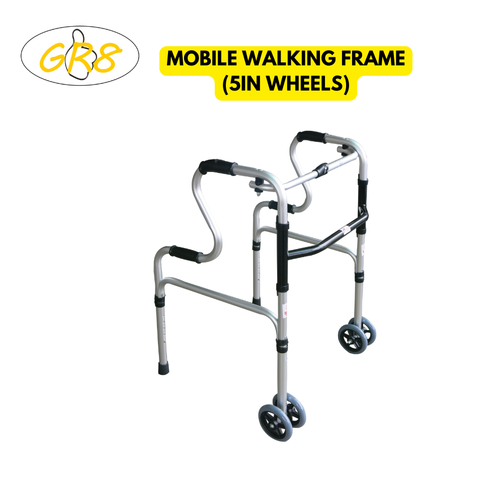 MOBILE WALKING FRAME (5IN WHEELS) WALKING AIDS TONGKAT KAKI RODA 5 INCI ...