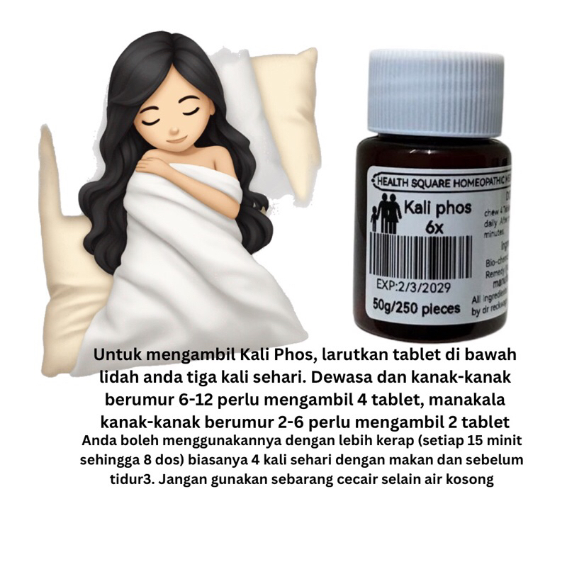 Kali Phosphoricum Biochemic Tablet 6 (X) (100g)Kali Phos 6, Tablets ...