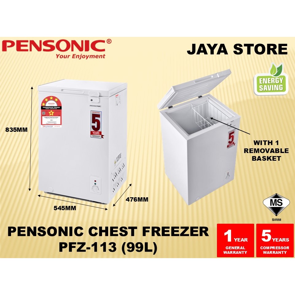 [NUR] Pensonic Chest Freezer (99L) PFZ-113 Dual Function Chest Freezer ...