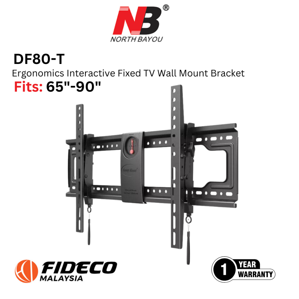 NB North Bayou DF80-T 65" to 90" Ergonomics Interactive Fixed TV Wall ...