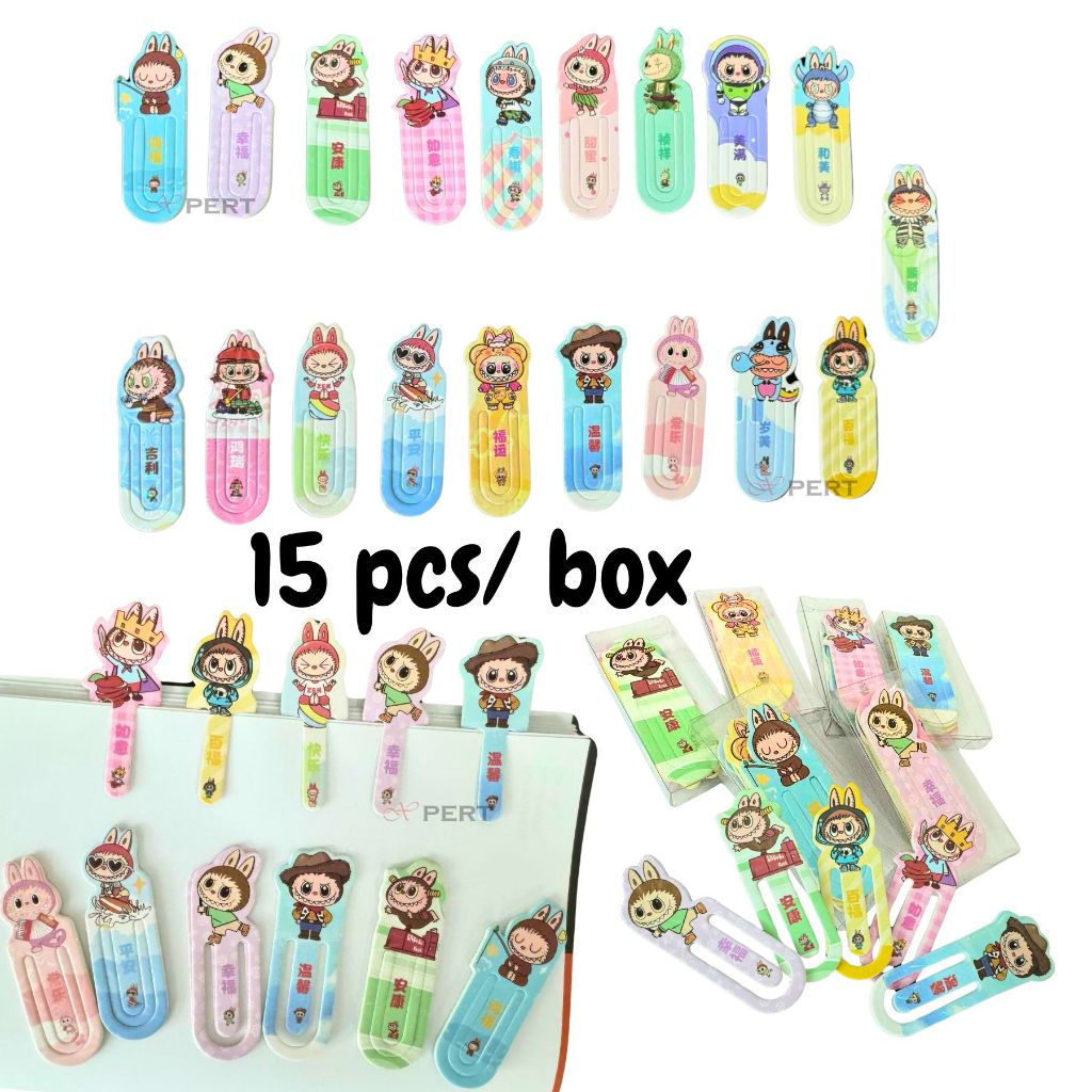 LABUBU Bookmark Cute Cartoon Kids Student Book Mark DoorGift Goodies ...