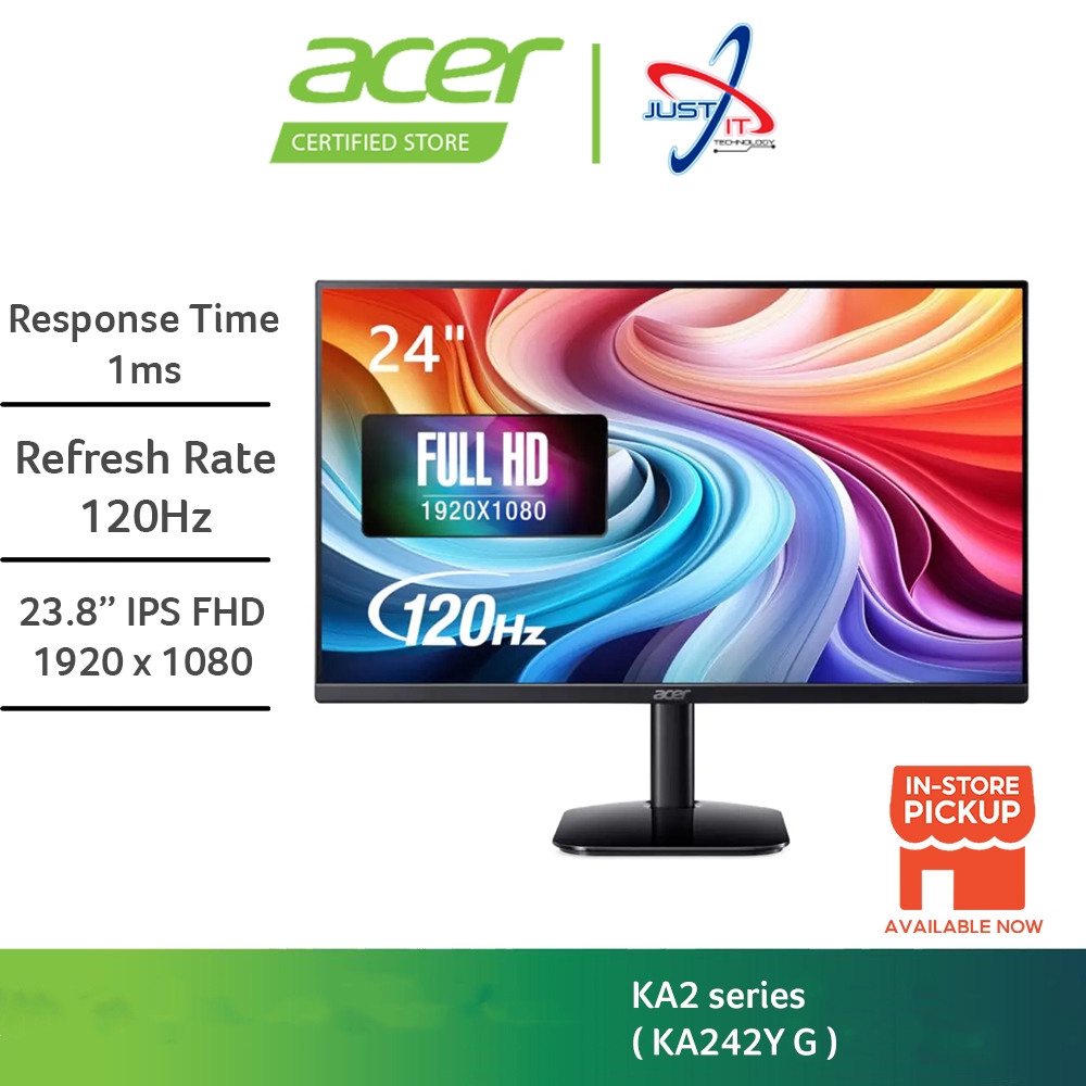 ACER KA242Y / KA242Y G 23.8" MONITOR ( 23.8" IPS FHD 1MS / 120HZ / AMD ...