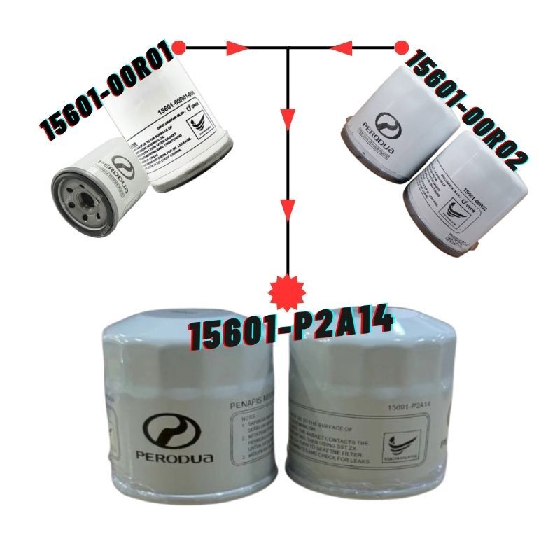👍Original👍 Perodua Oil Filter WHITE - Bezza, Axia, New Myvi 15001-P2A14 ...
