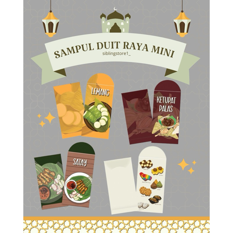 SAMPUL DUIT RAYA MINI MURAH 2025 (5PCS) 🔥 | Shopee Malaysia