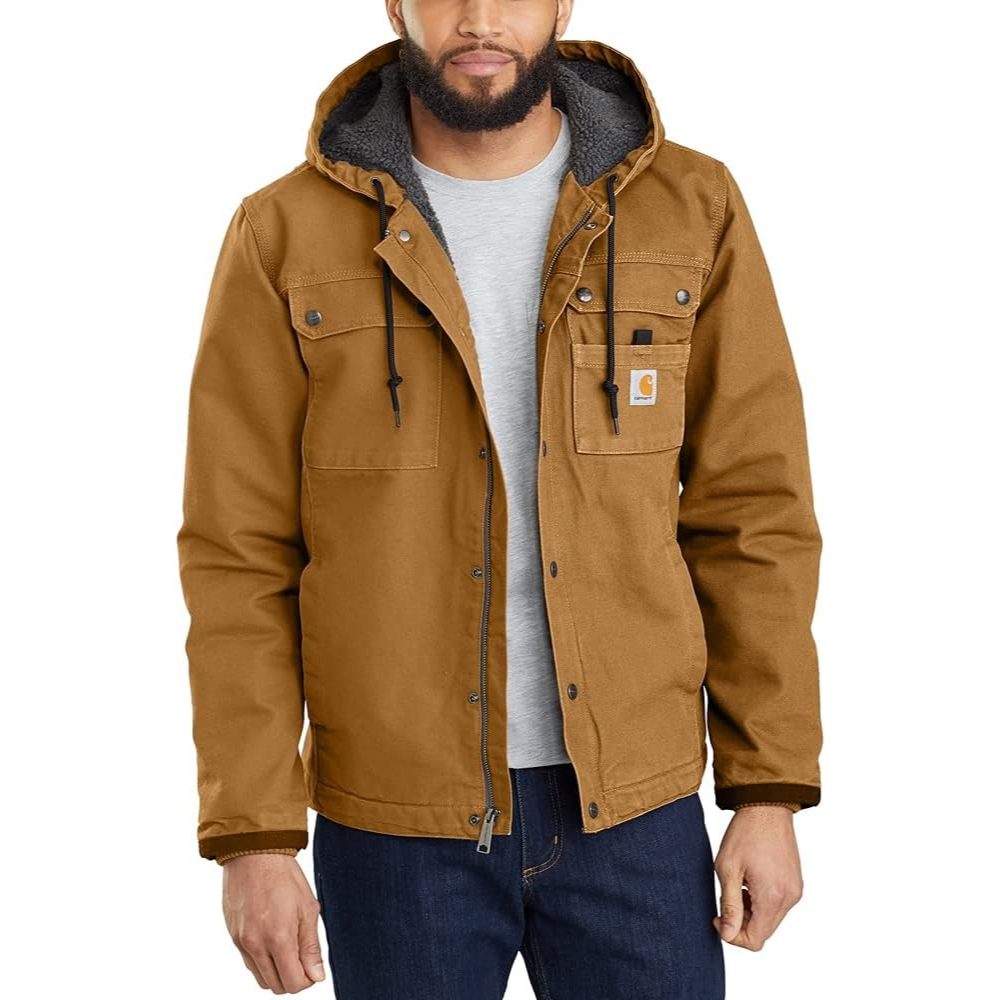 Carhartt Men's Relaxed Fit Washed Duck Sherpa-Lined Utility Jacket ...