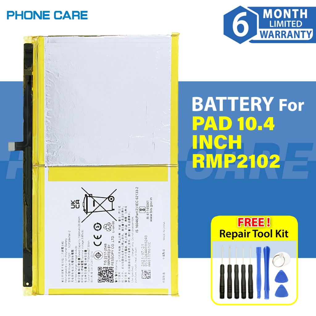 Battery BLT001 Compatible For Realme Pad 10.4 INCH RMP2102 (7100 mAh ...